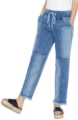 WASH LAB DENIM Wash Lab Pieced Relaxed Fit Jeans Block Blue Light