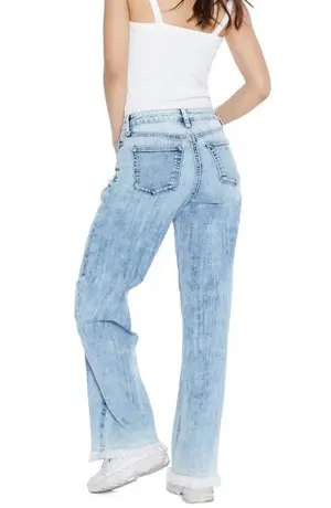 WASH LAB DENIM Relaxed Fit Jeans - Faded Blue Light