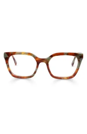 Eyebobs Eyebobs Overlook 50mm Cat Eye Reading Glasses Teal And Brown Marble