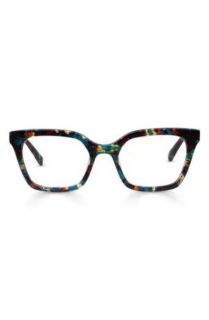 Eyebobs Eyebobs Overlook 50mm Cat Eye Reading Glasses Teal/brown Mosaic