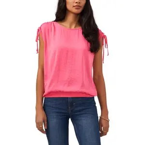 1.State Drawstring Shoulder Top