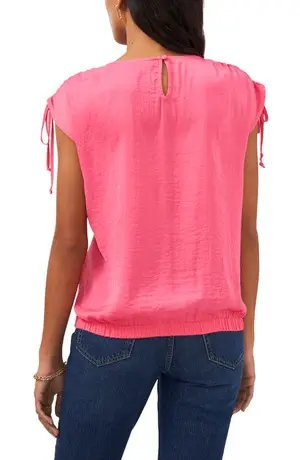1.State Drawstring Shoulder Top