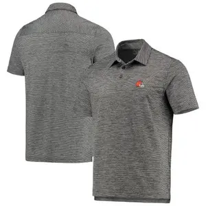 Vineyard Vines Cleveland Browns Destin Stripe Sankaty Polo - Charcoal