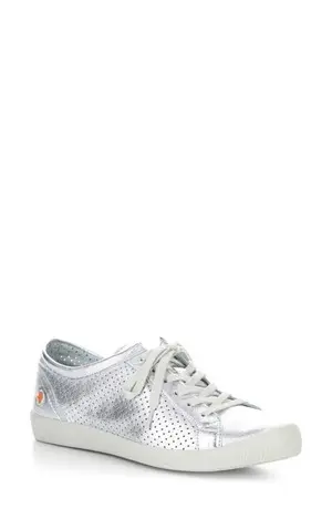 Fly London Ica Leather Sneaker - Silver