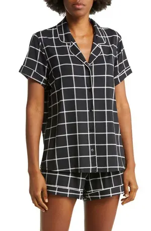 Nordstrom Moonlight Eco Short Pajamas Black Window Pane