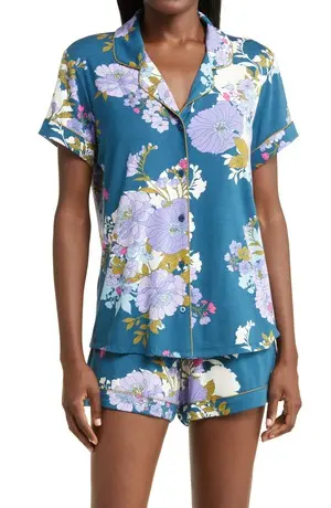 Nordstrom Moonlight Eco Short Pajamas Blue Ceramic Joy Floral
