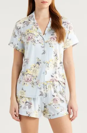 Nordstrom Moonlight Eco Short Pajamas Blue Drift Ephemeral Floral