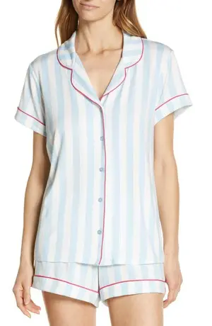 Nordstrom Moonlight Eco Short Pajamas Blue Falls Even Stripe