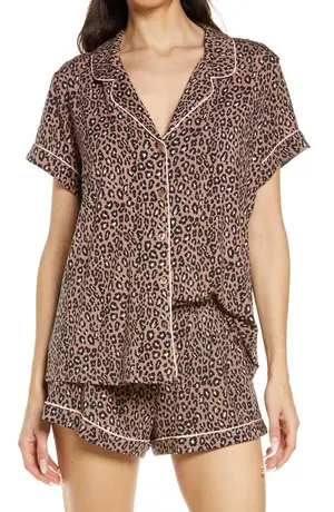 Nordstrom Moonlight Eco Short Pajamas Brown Brownie Animal Prints
