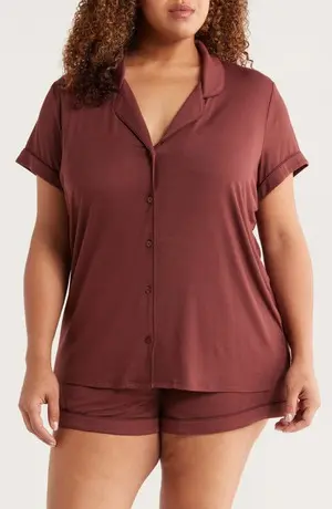 Nordstrom Moonlight Eco Short Pajamas Brown Raisin