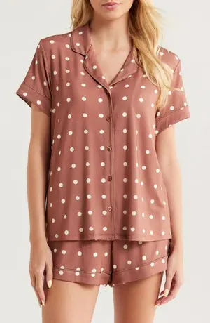 Nordstrom Moonlight Eco Short Pajamas Brown Shari Dot