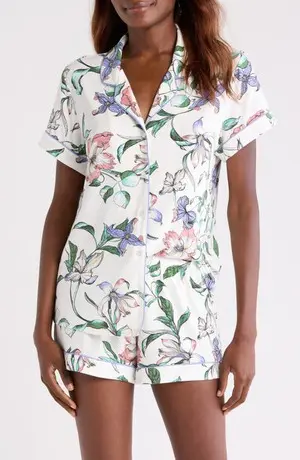 Nordstrom Moonlight Eco Short Pajamas Ivory Inked Botanical