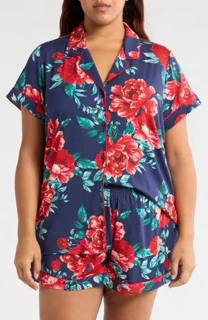 Nordstrom Moonlight Eco Short Pajamas Navy In Bloom