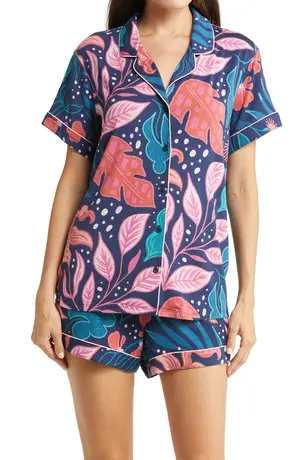 Nordstrom Moonlight Eco Short Pajamas Navy Maritime Moonlit Floral