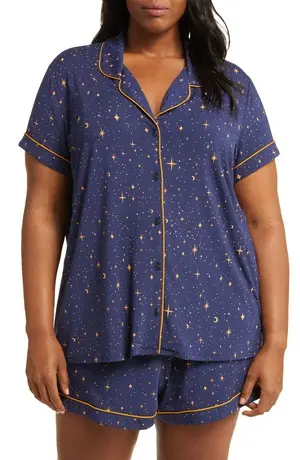 Nordstrom Moonlight Eco Short Pajamas Navy Starry Night