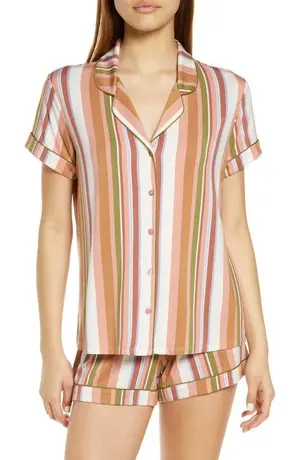 Nordstrom Moonlight Eco Short Pajamas Pink Glass Multi Stripe