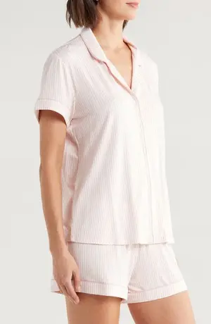 Nordstrom Moonlight Eco Short Pajamas - Pink Peachskin Skinny Stripe