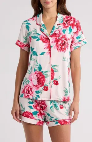 Nordstrom Moonlight Eco Short Pajamas Pink Peony In Bloom