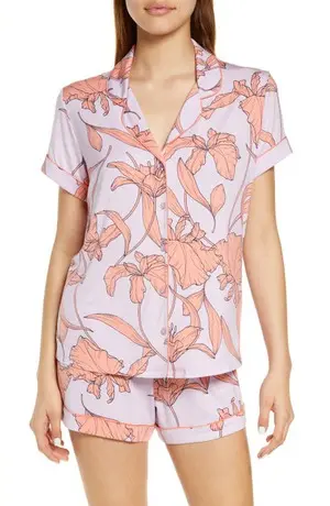 Nordstrom Moonlight Eco Short Pajamas Purple Bloom Delilah Floral