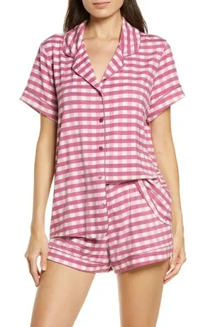Nordstrom Moonlight Eco Short Pajamas Purple Mellow Gingham