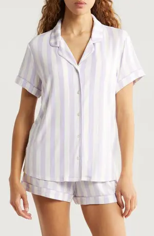 Nordstrom Moonlight Eco Short Pajamas Purple Secret Tasha Stripe