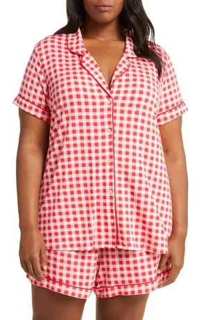 Nordstrom Moonlight Eco Short Pajamas Red Barbados Buffalo Check