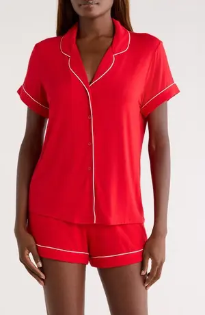 Nordstrom Moonlight Eco Short Pajamas - Red Barbados Cherry