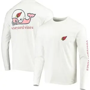 Vineyard Vines Arizona Cardinals Whale Helmet Long Sleeve T-shirt - White