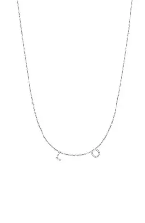 Bony Levy Bony Levy Classic Initial Diamond Charm Necklace 18k White Gold - 2 Charms