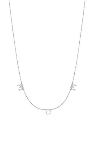 Bony Levy Bony Levy Classic Initial Diamond Charm Necklace 18k White Gold - 3 Charms