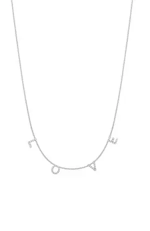 Bony Levy Bony Levy Classic Initial Diamond Charm Necklace 18k White Gold - 4 Charms