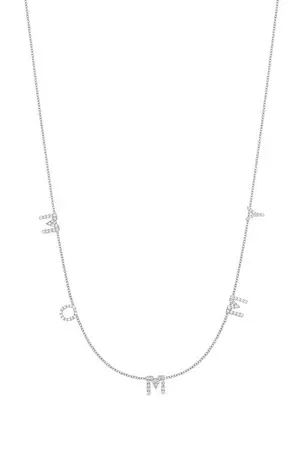 Bony Levy Bony Levy Classic Initial Diamond Charm Necklace 18k White Gold - 5 Charms