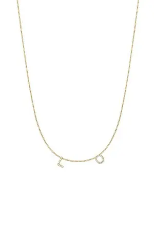 Bony Levy Bony Levy Classic Initial Diamond Charm Necklace 18k Yellow Gold - 2 Charms