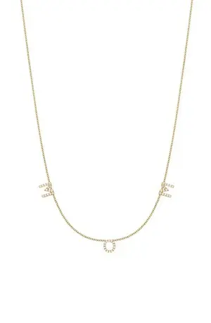 Bony Levy Bony Levy Classic Initial Diamond Charm Necklace 18k Yellow Gold - 3 Charms