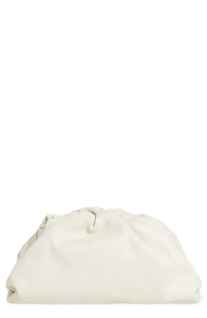 Bottega Veneta Teen Pouch Leather Clutch 9009 White-gold