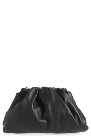 Bottega Veneta Teen Pouch Leather Clutch Black-gold