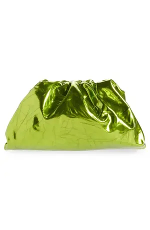 Bottega Veneta Teen Pouch Leather Clutch - Chlorophyll-silver