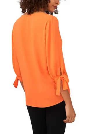 Chaus Tie Sleeve Blouse - Orange