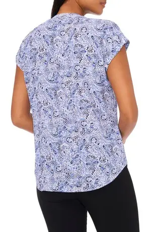 Chaus Split Neck Georgette Blouse - Lucent White