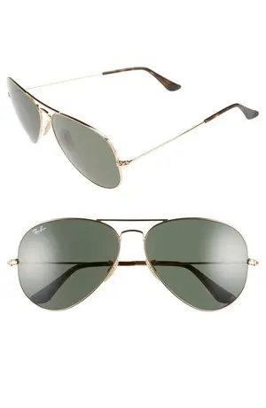 Ray-ban Aviator Sunglasses Gold Green