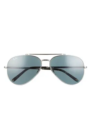 Ray-ban Aviator Sunglasses Silver / Blue