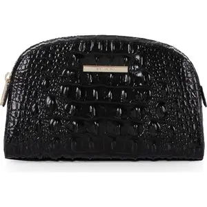 Brahmin Dany Croc Embossed Leather Cosmetics Pouch - Black