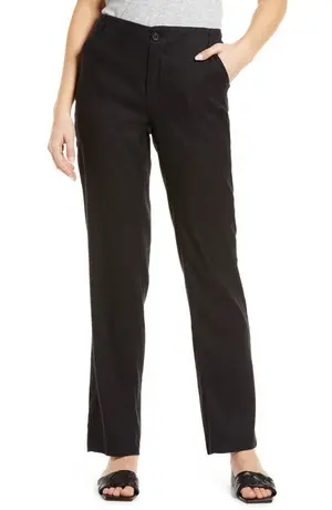 NYDJ Marilyn Linen Blend Trousers - Black