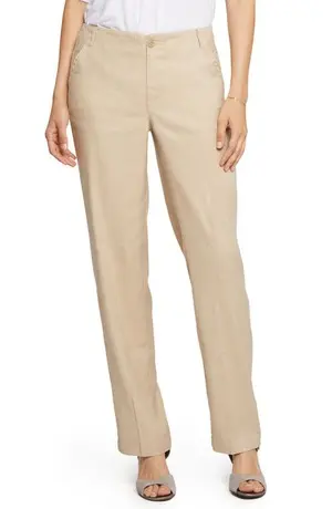 NYDJ Marilyn Linen Blend Trousers - Feather