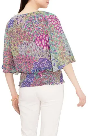 Chaus Dolman Sleeve Smocked Blouse