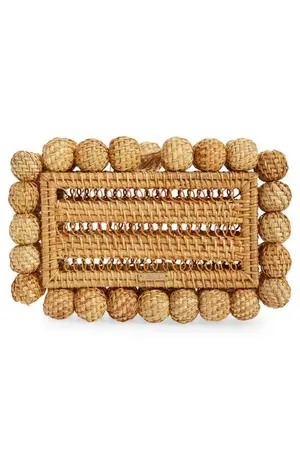 Cult Gaia Eos Rattan Box Clutch