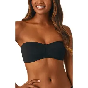 ON GOSSAMER Cabana Strapless Cotton Blend Bandeau - Black