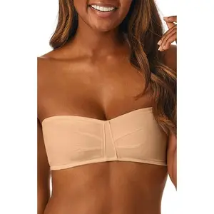 ON GOSSAMER Cabana Strapless Cotton Blend Bandeau Champagne
