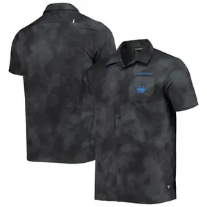 THE WILD COLLECTIVE Charlotte Fc Abstract Cloud Button-up Shirt - Black