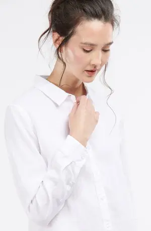 Barbour Linen Button-up Shirt - White